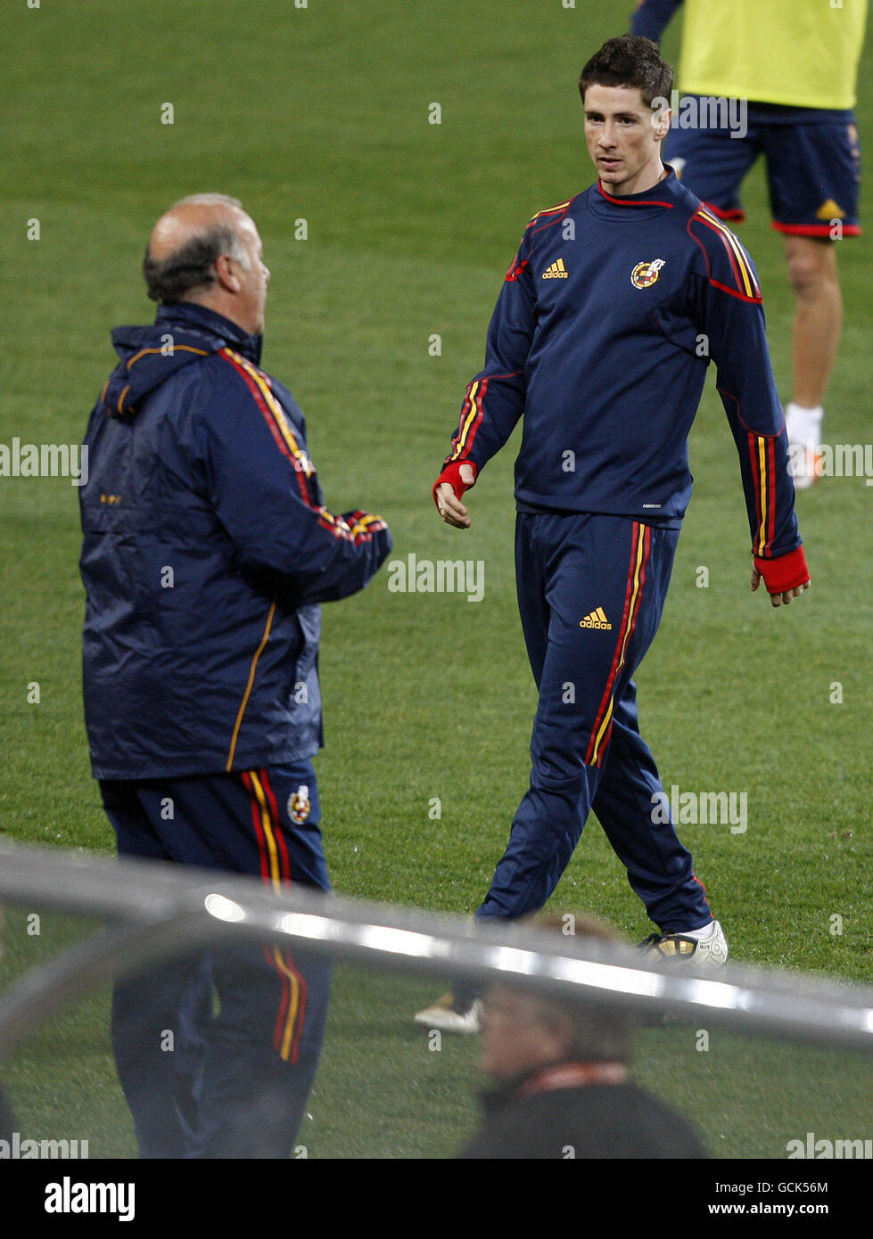 Spain's fernando Torres with manager Vincente del Bosque at todays ...
