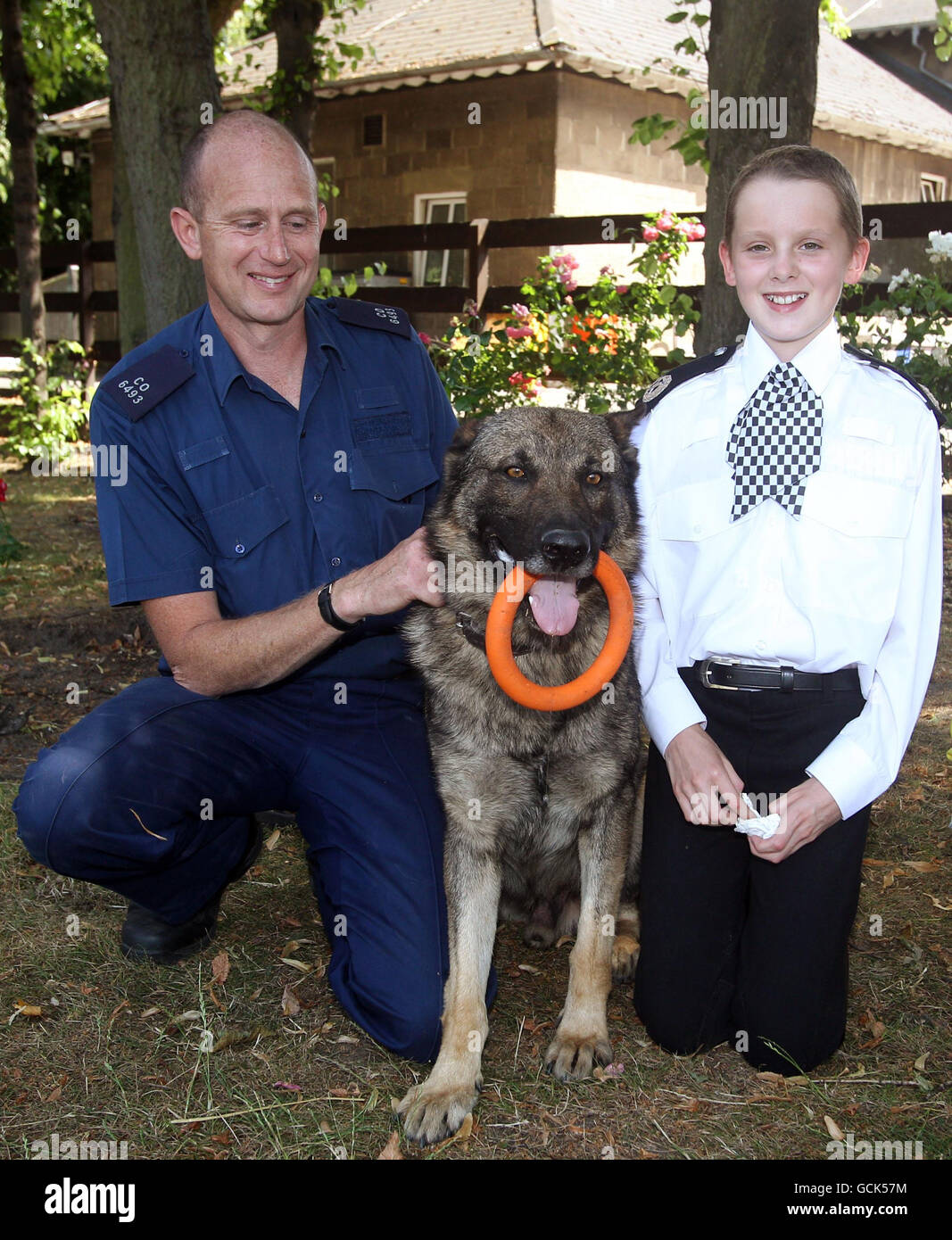 Kimberley Durrant, 10, from Pontypool in Gwent, Wales, with PC Andrew ...