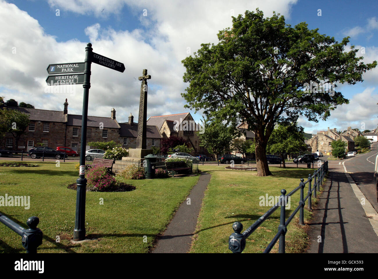 A view of the village of Rothbury in Northumberland, as life in the ...