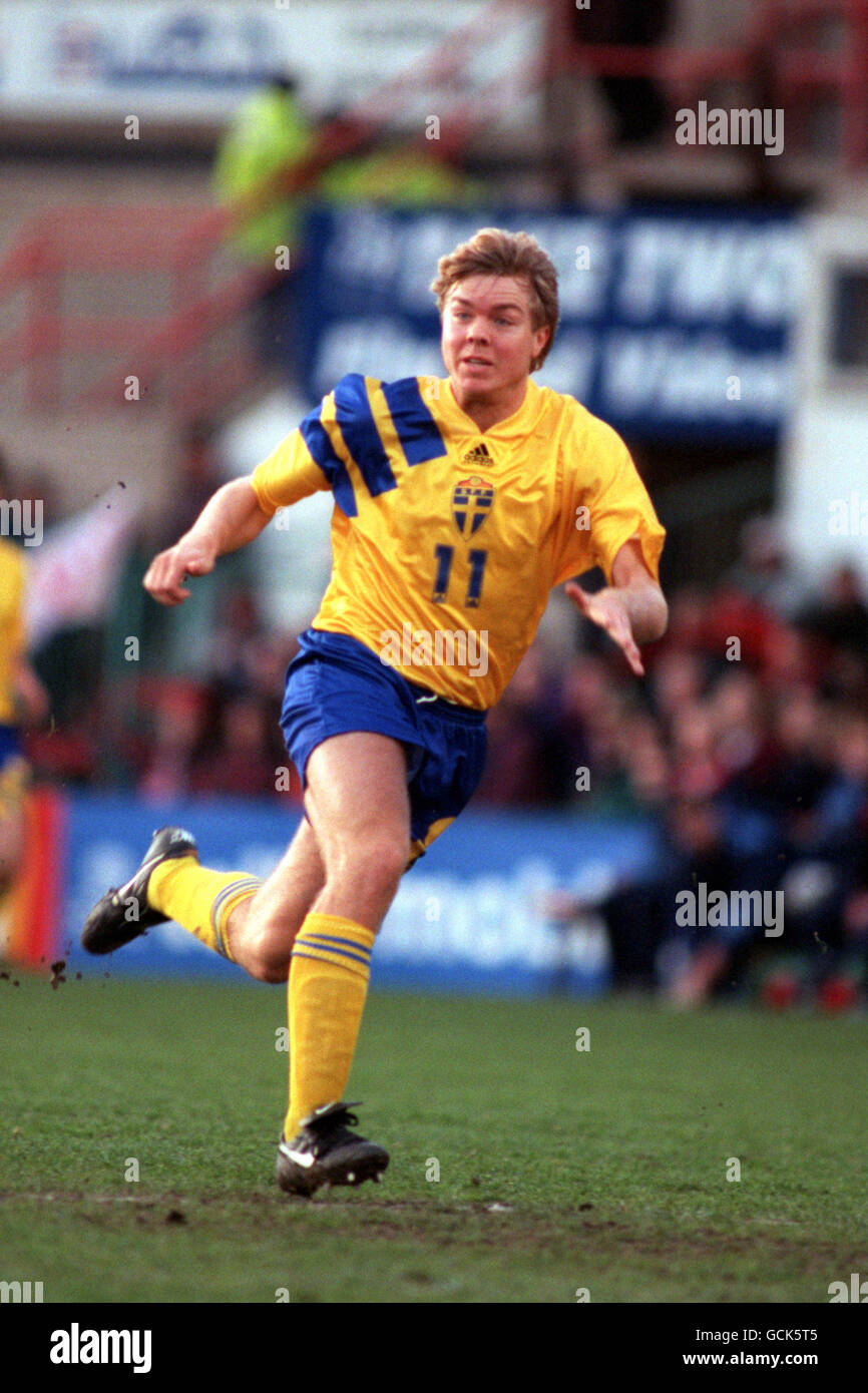 Soccer - Wales v Sweden. Thomas Brolin, Sweden Stock Photo - Alamy
