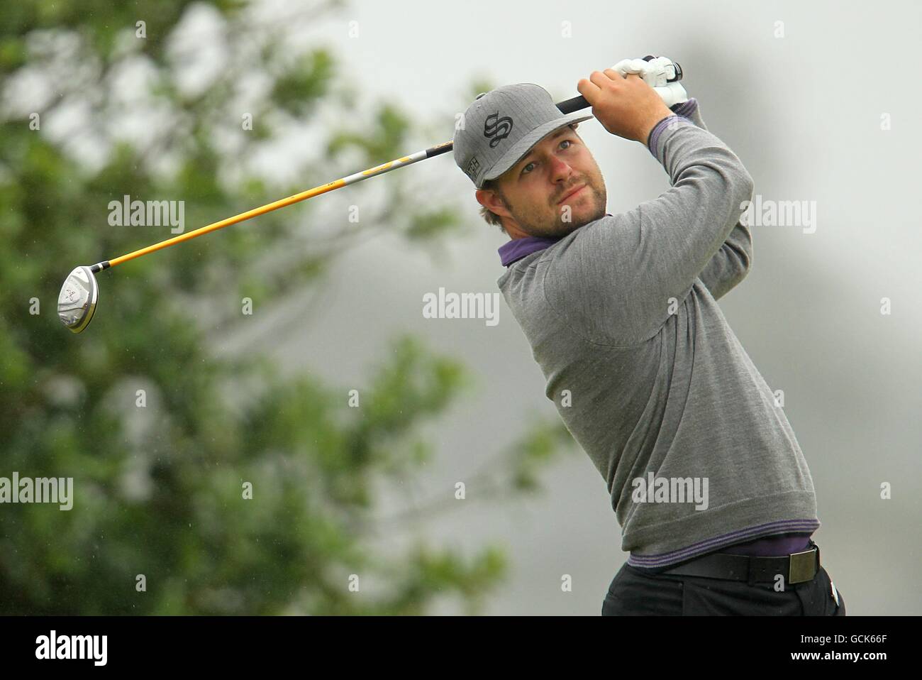 USA's Ryan Moore in action during round one of The Open Championship ...