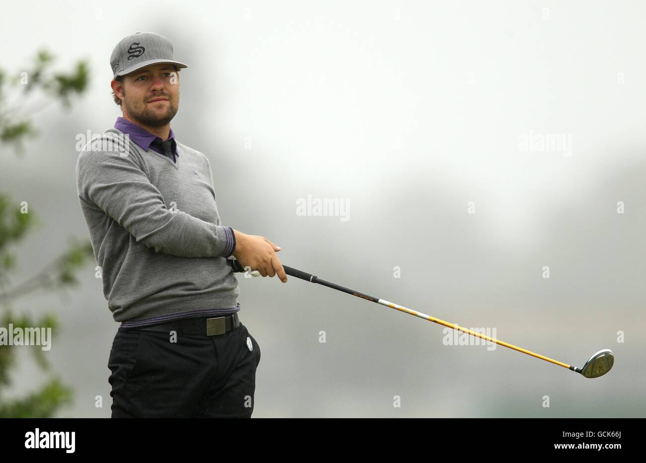 USA's Ryan Moore in action during round one of The Open Championship ...