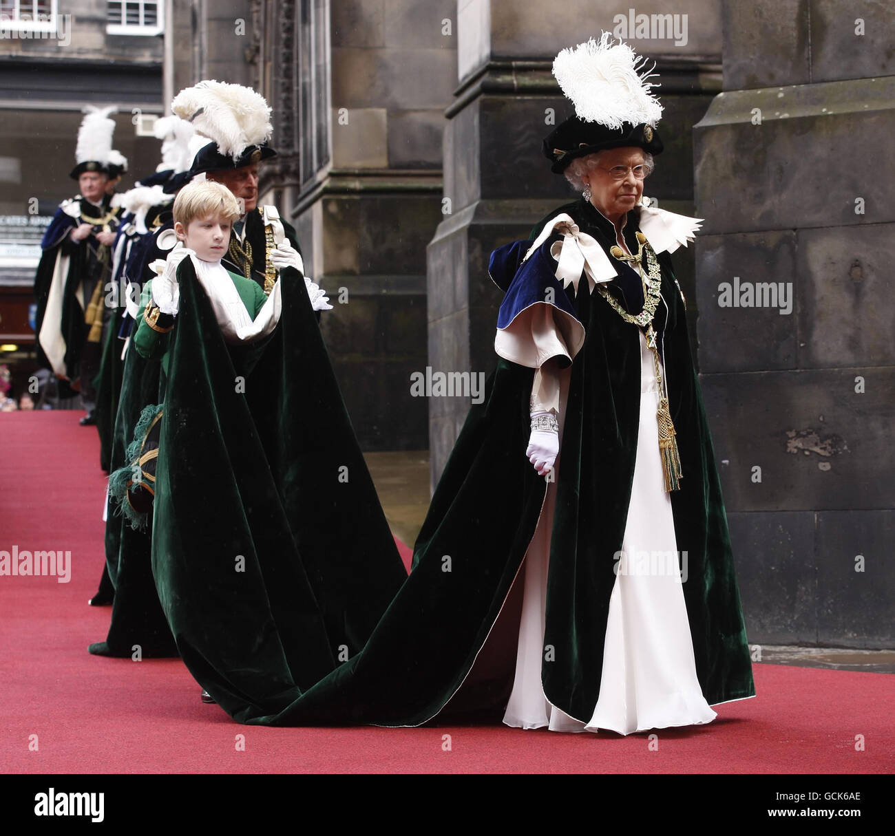 Britain's Queen Elizabeth II attends the Thistle Service at St Giles ...