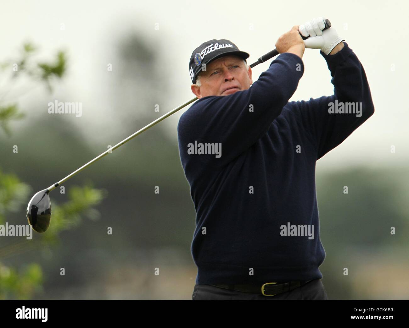Australia's Peter Senior in action during round one of The Open ...