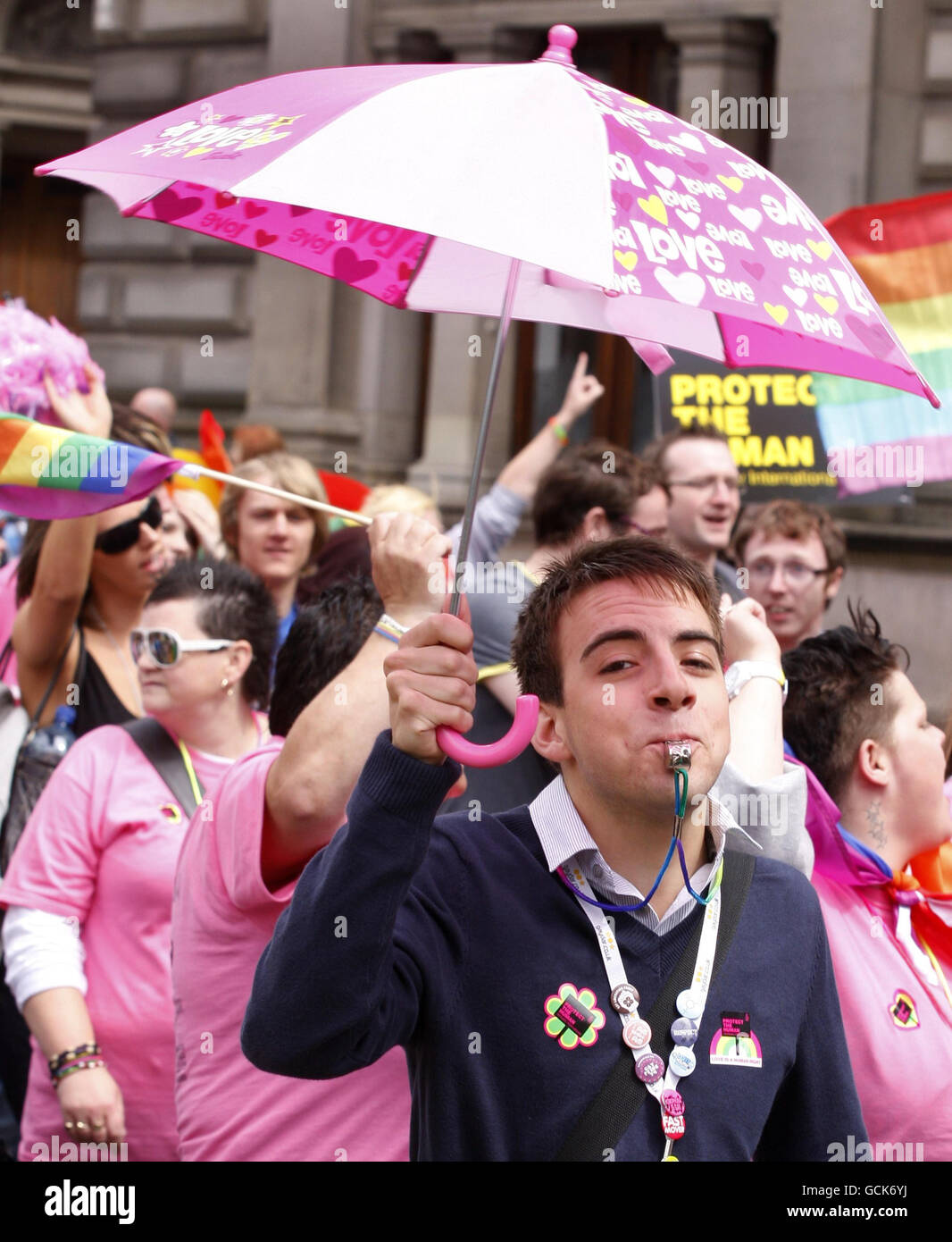 Participants during The Pride Glasgow parade as it arrives at George ...