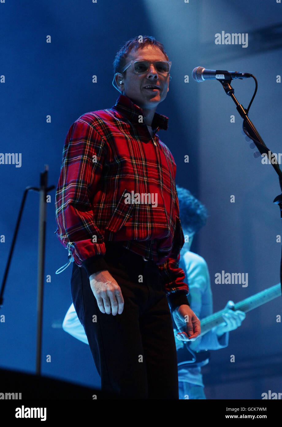 Stuart Murdoch of Belle and Sebastian performing on the Obelisk Stage ...