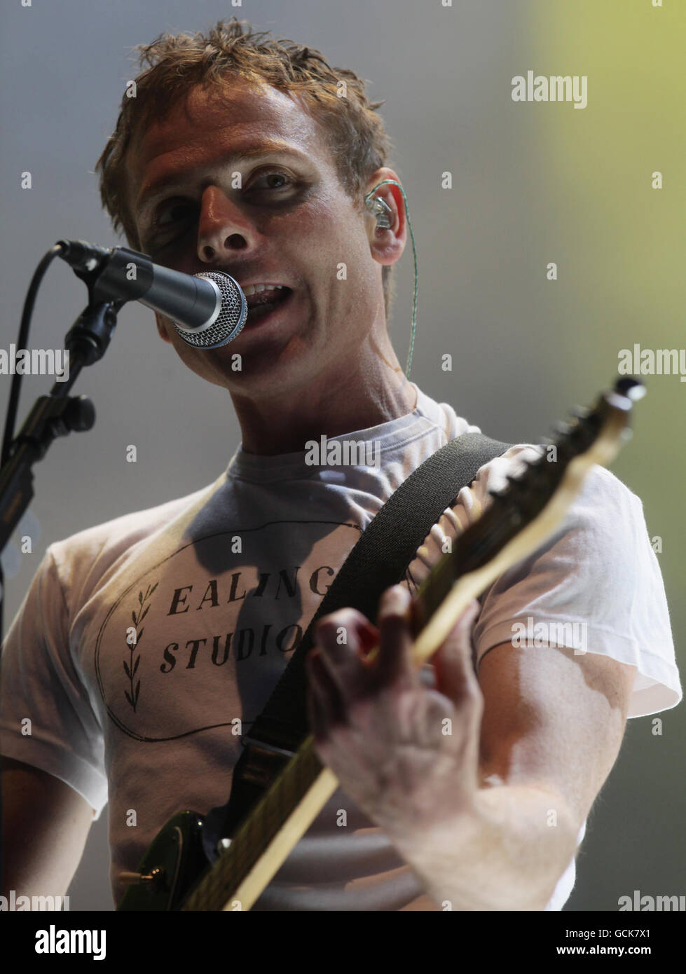 Stuart Murdoch of Belle and Sebastian performing on the Obelisk Stage ...