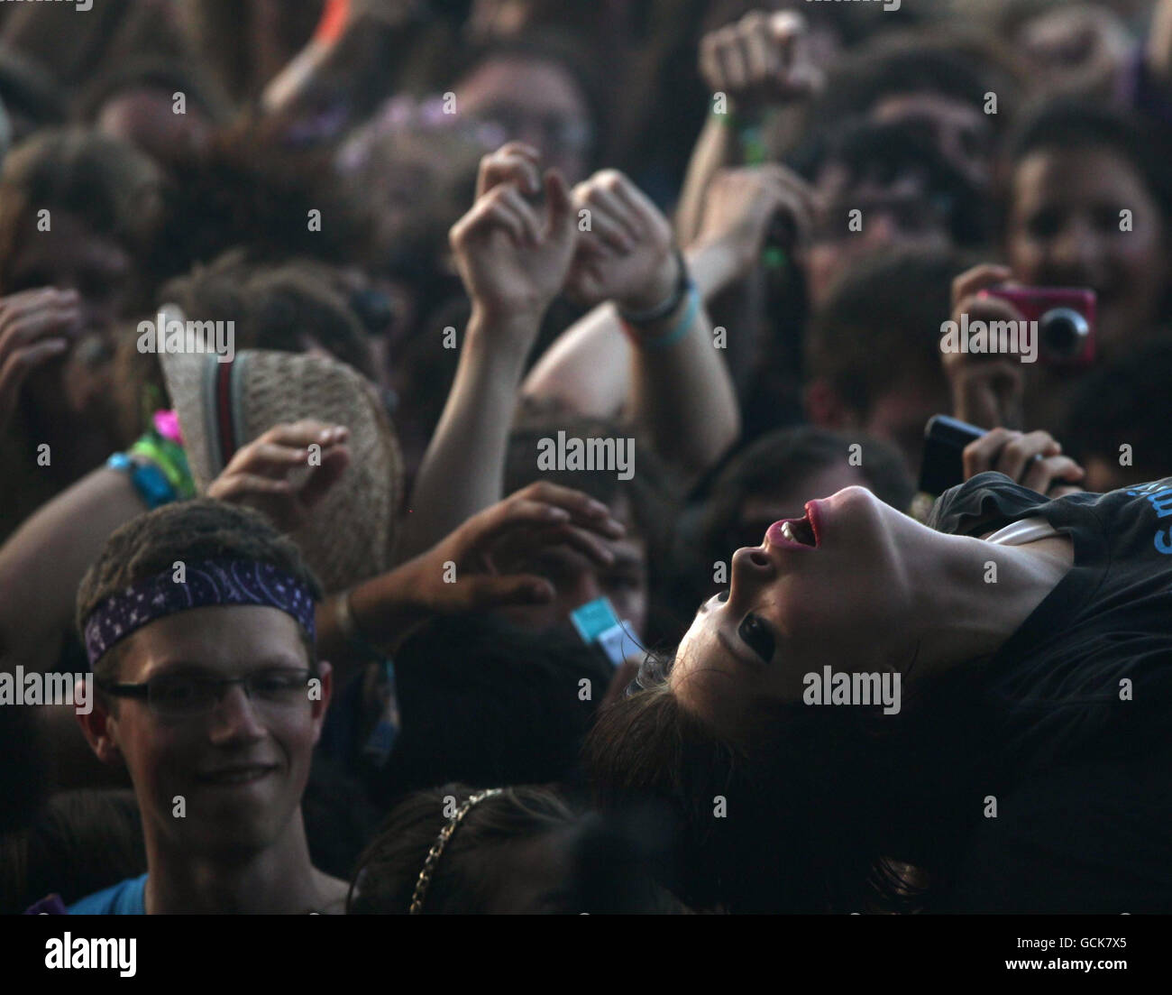 Alice Glass of Crystal Castles stage-dives during their performance on ...