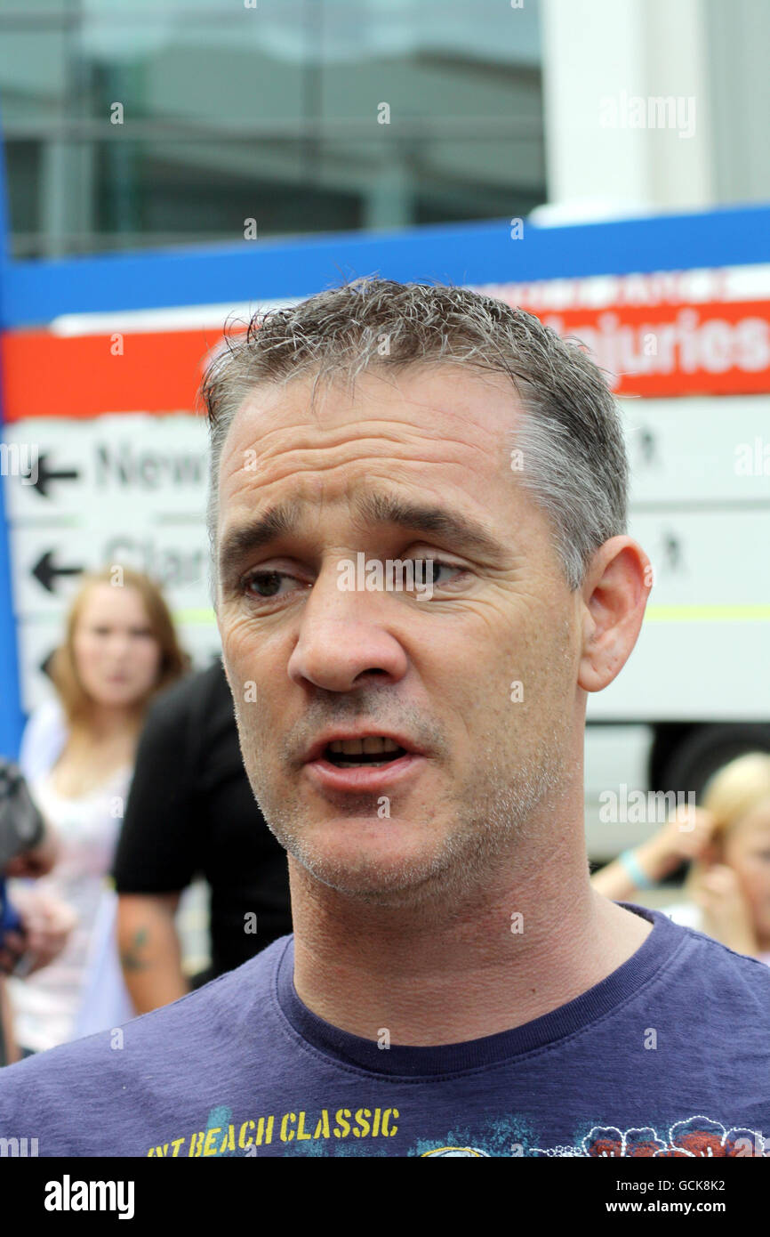 Darren Rathband, 42, brother of Pc David Rathband speaks to the media ...