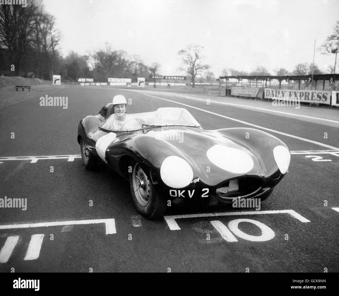 Former World Cycling Champion Reg Harris at the wheel of a powerful ...