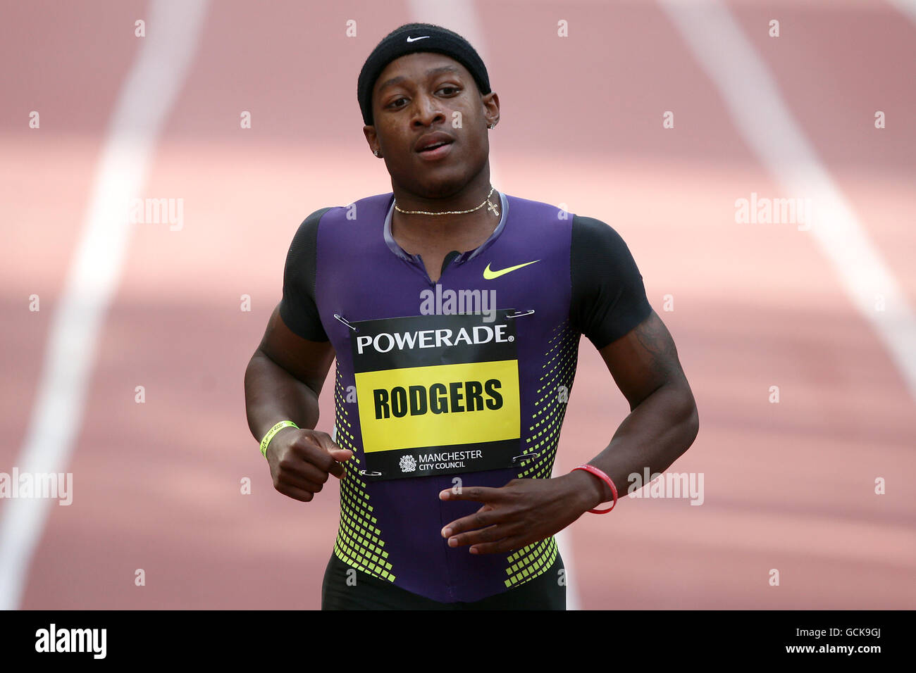 USA's Michael Rogers after competing in the Men's 150m during the 2010 ...