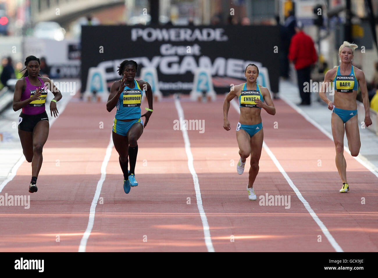 (left-right) Great Britain's Shaunna Thompson, Christine Ohuruogu ...