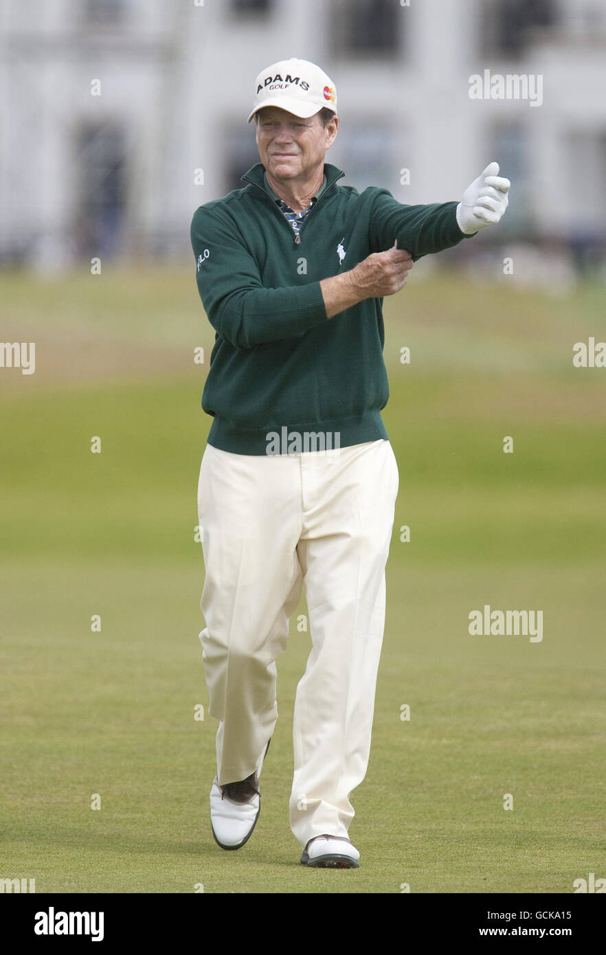 USA's Tom Watson walks on the fairway during the British Senior Open at ...