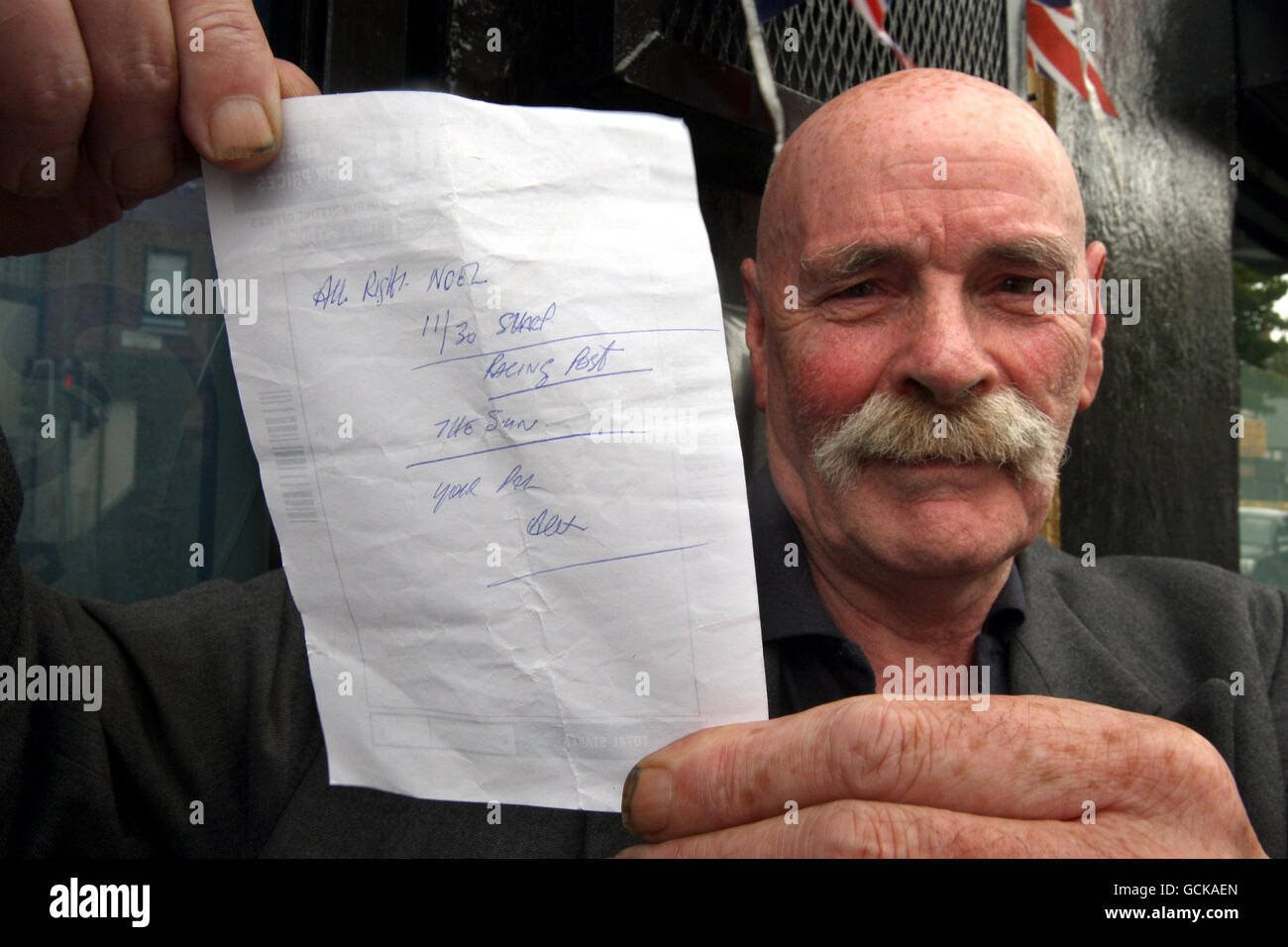 Noel Cairns holds a shopping list given to him by former snooker ...