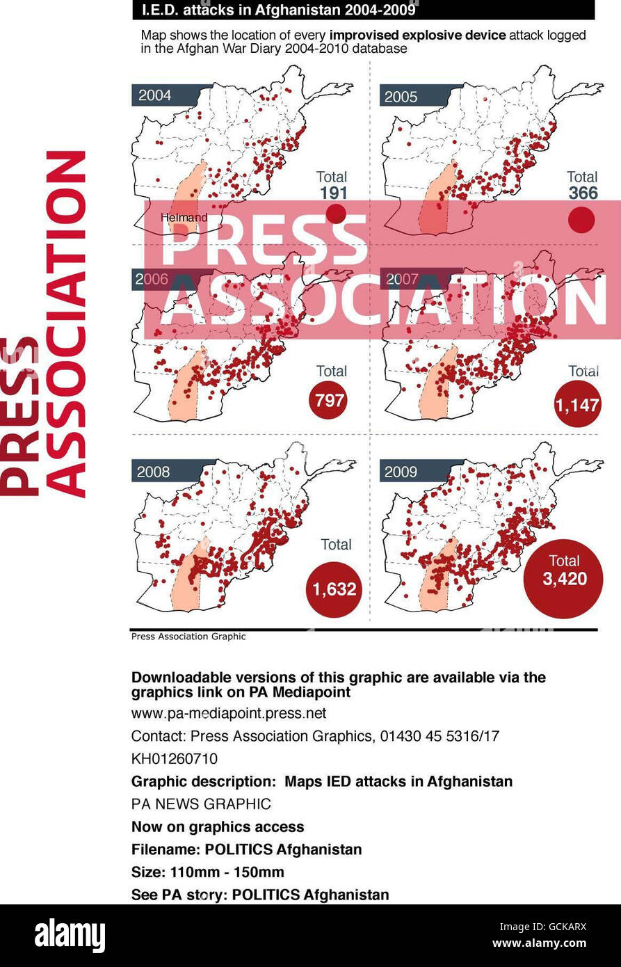 POLITICS Afghanistan. Maps IED attacks in Afghanistan Stock Photo - Alamy