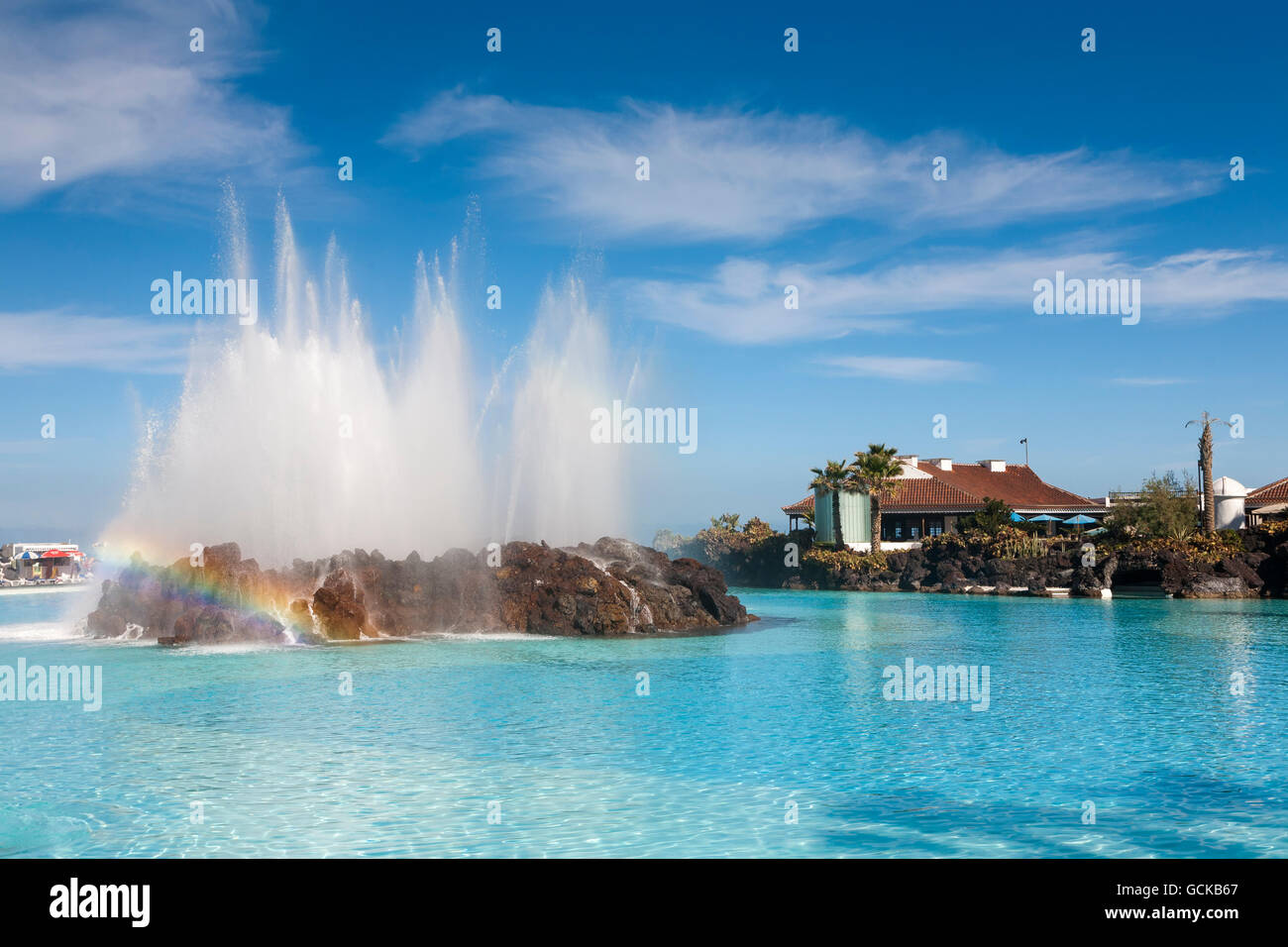 Puerto de la Cruz, Tenerife, Spain. Lago Martianez, outdoor seawater ...
