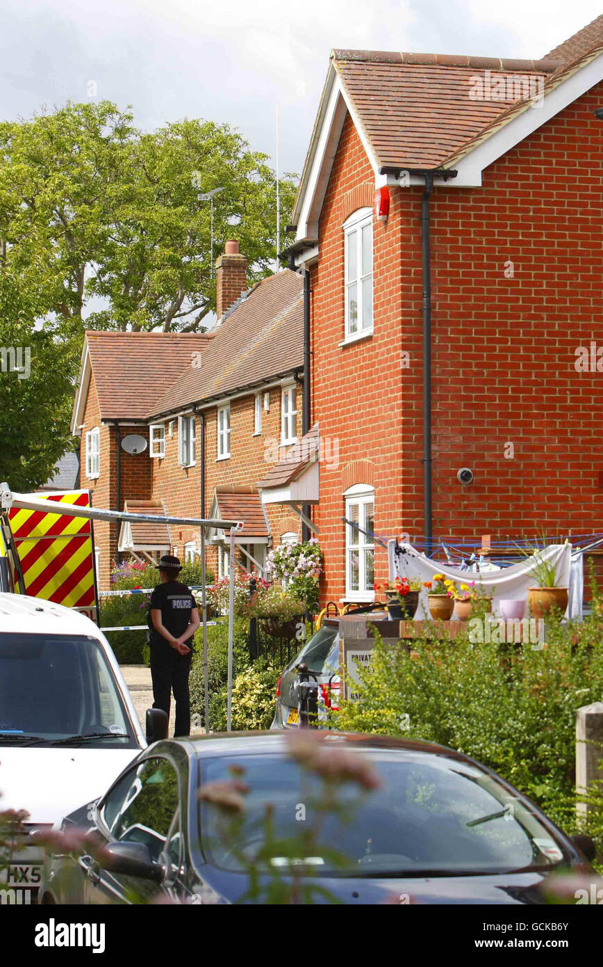 Police officers at the property in Fordingbridge, Hampshire where the ...