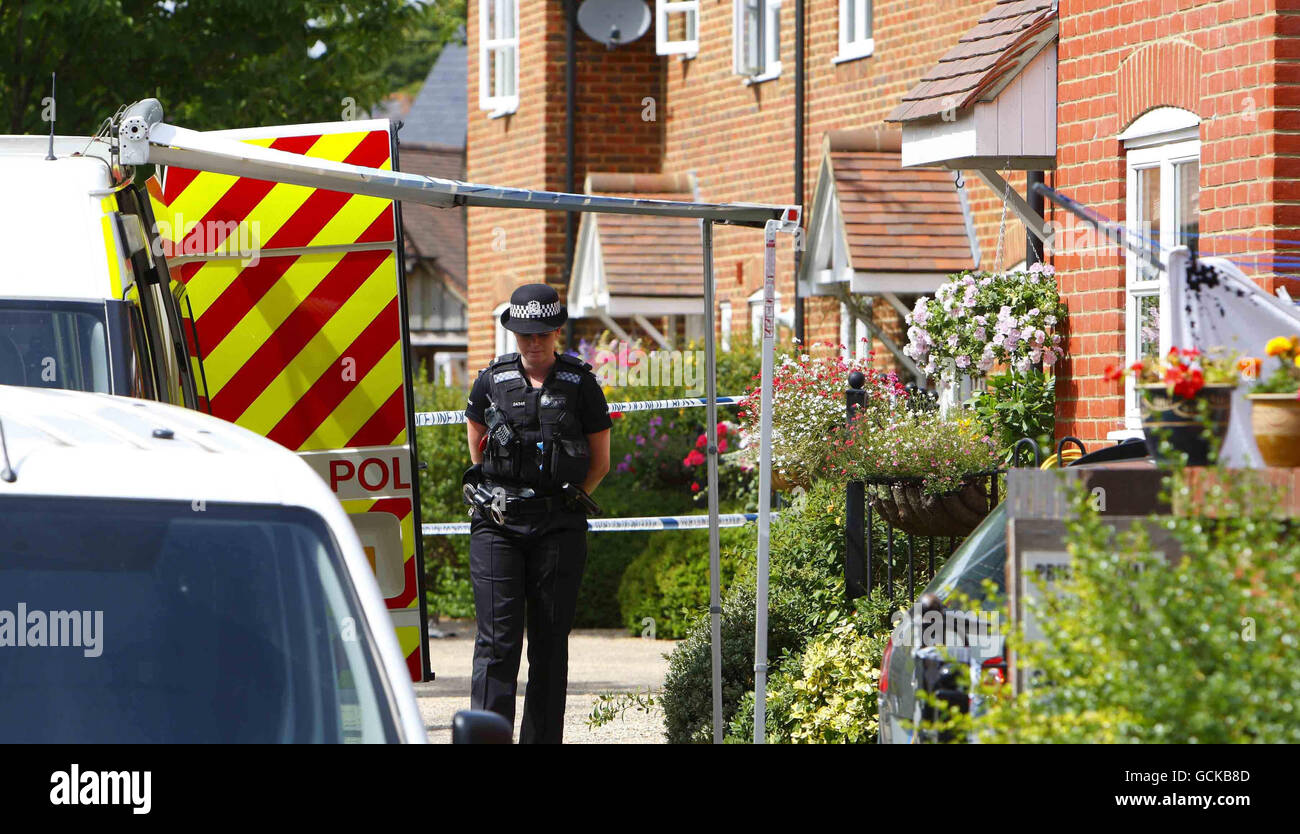 Police officers at the property in Fordingbridge, Hampshire where the ...