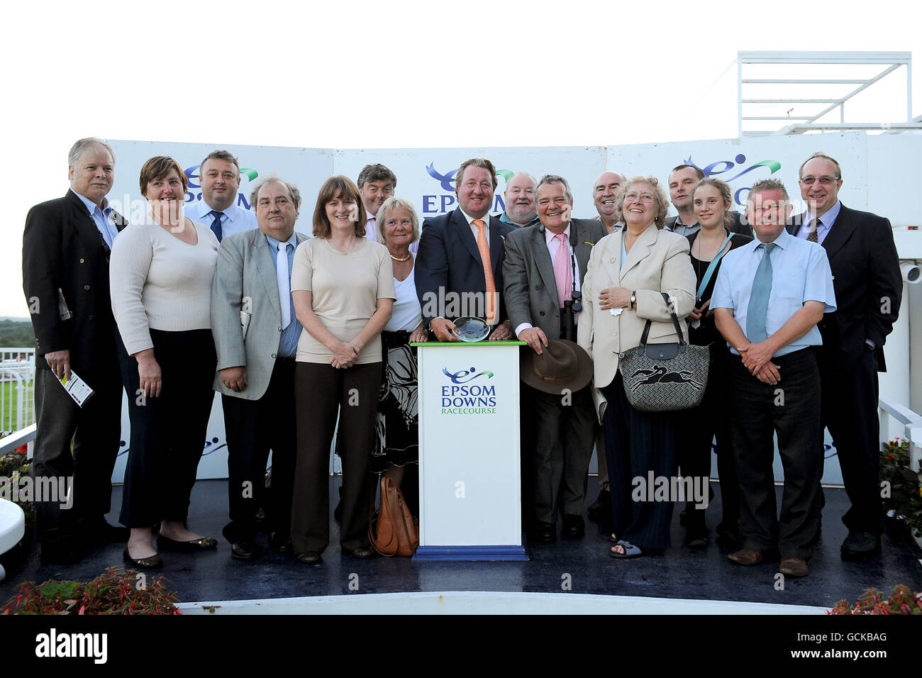 Owner Henry Ponsonby (right from centre) after his horse Kings Troop ...