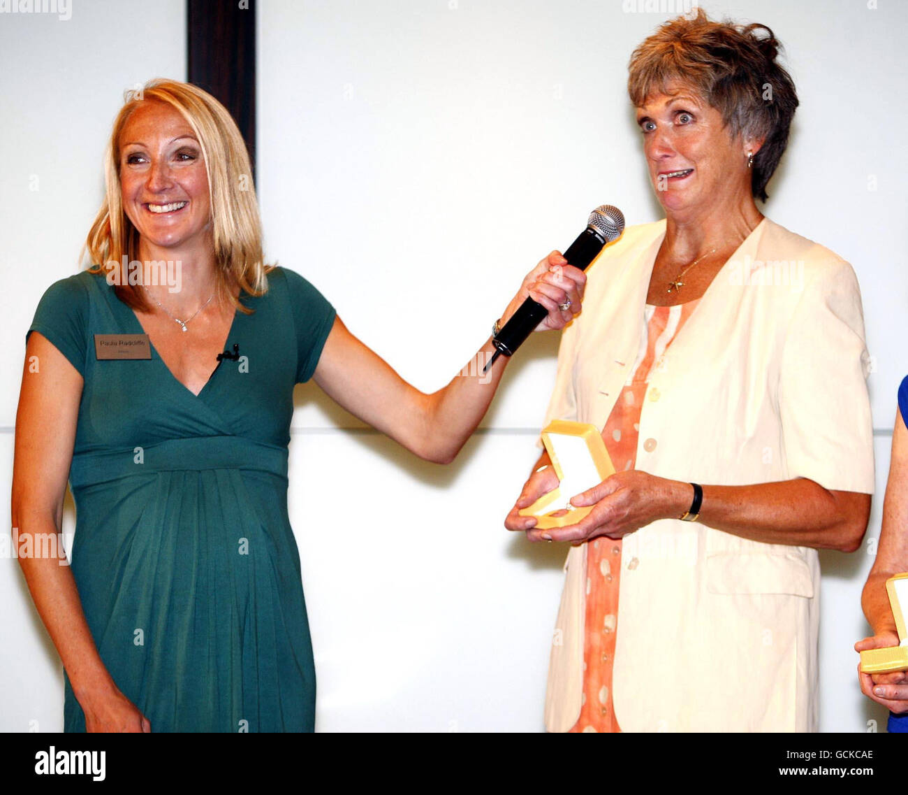 Great Britain's long distance runner Paula Radcliffe (left) with her ...