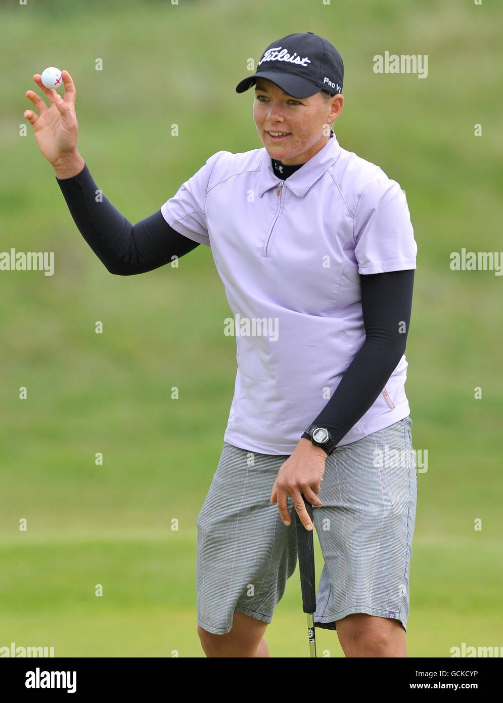 USA's Katherine Hull celebrates finishing her round 8 under par during ...