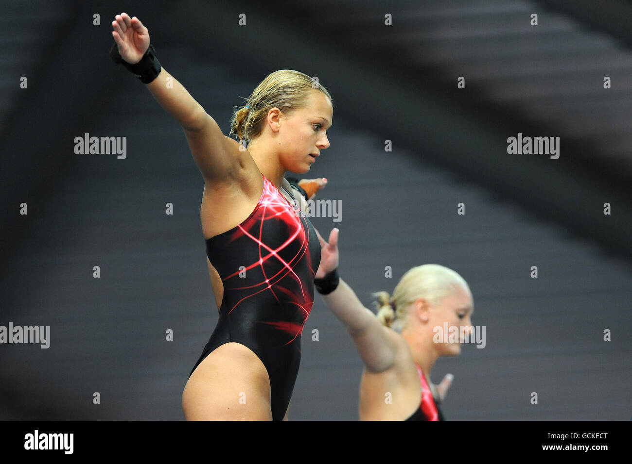 Leeds and Plymouth's Tonia Couch (left) and Sarah Barrow during the ...