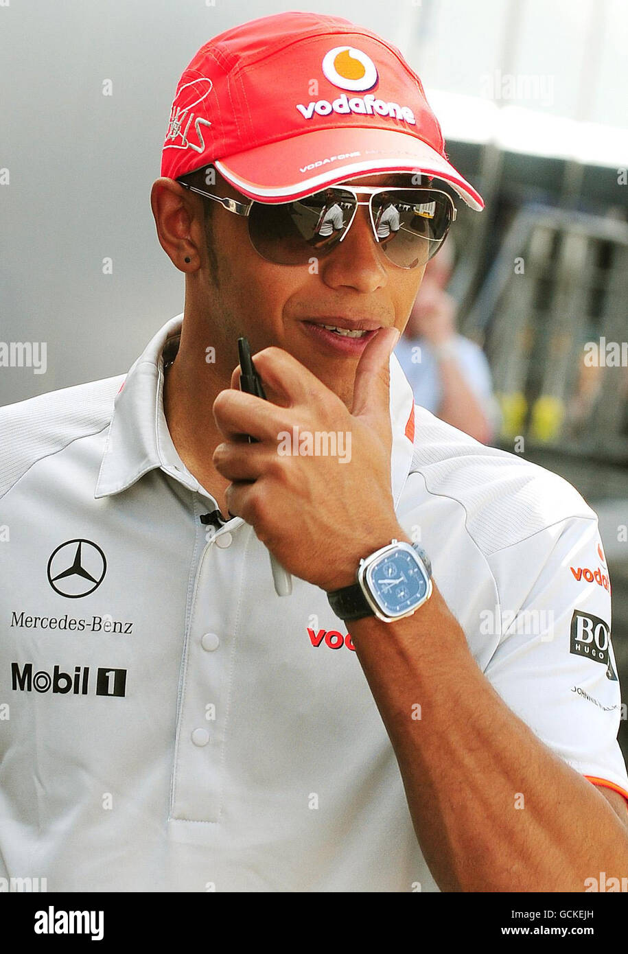 McLaren's Lewis Hamilton of Great Britain during paddock day for the ...