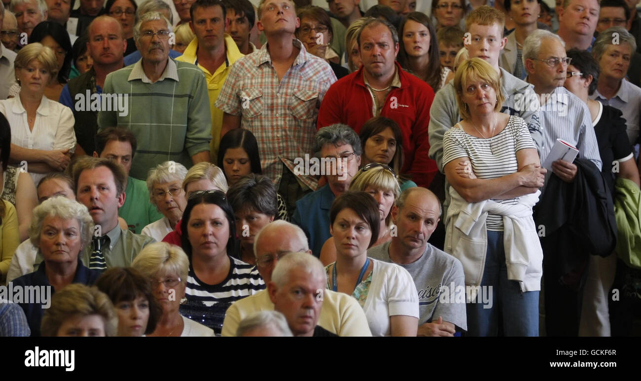 Members of the public attend a public meeting at The Angus Armstrong ...