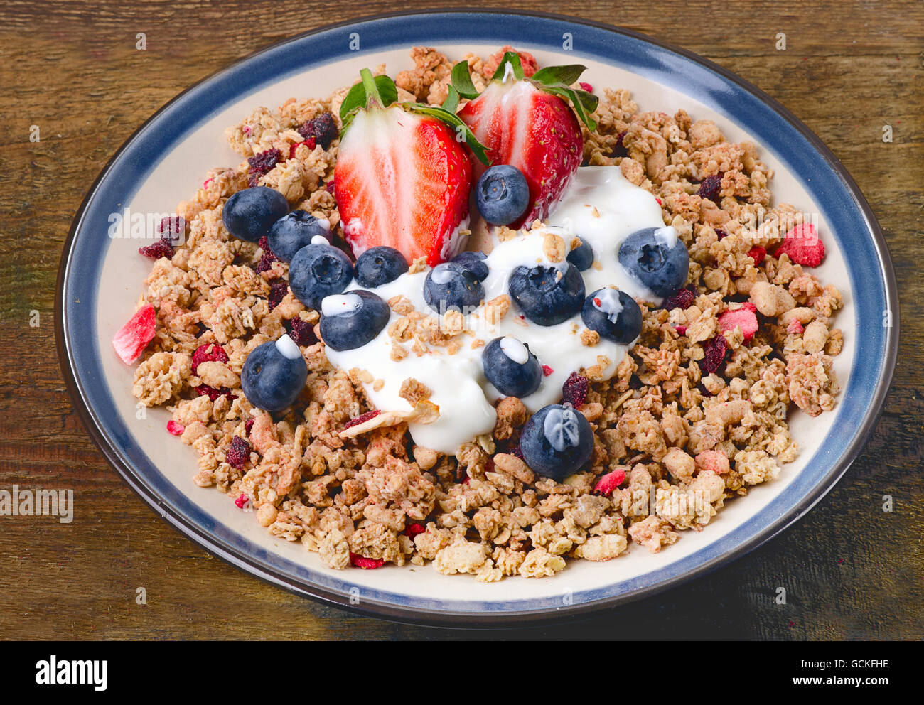 Healthy Breakfast. Muesli, berries with yogurt. Healthy eating. Diet ...