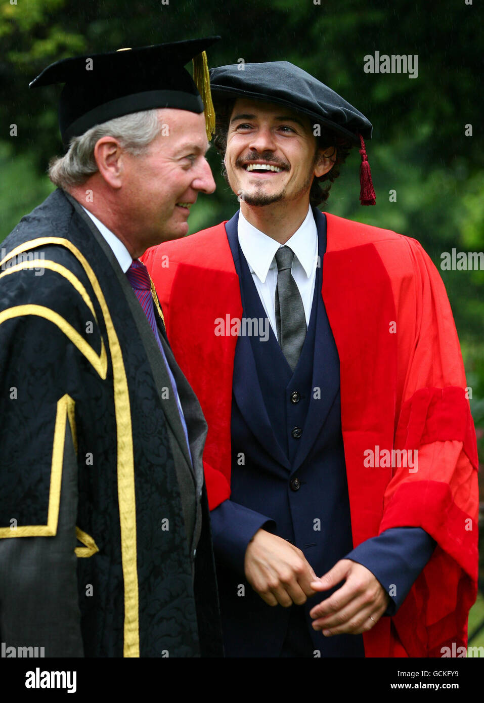 Actor Orlando Bloom (right) admires the attire of Deputy Vice ...