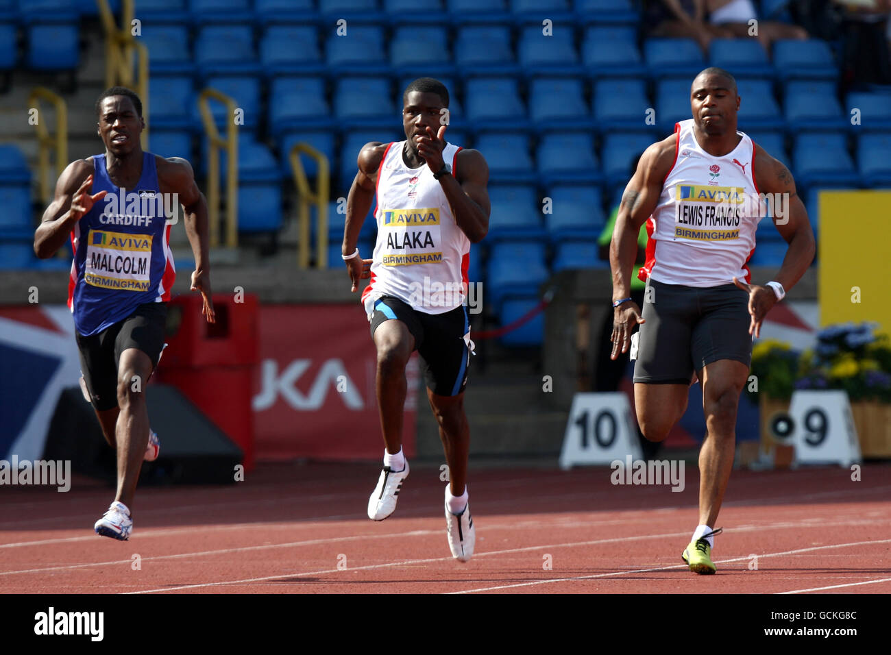 (left to right) Christian Malcolm, James Alaka and Mark Lewis-Francis ...