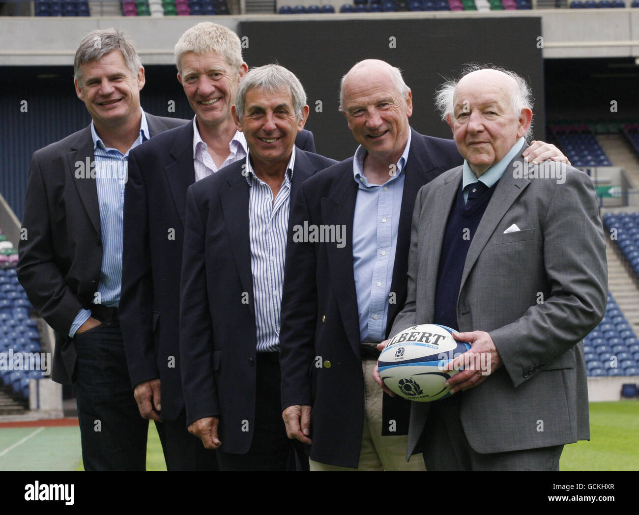 Scottish rugby stars (left to right) John Beattie, John Jeffrey, Ian ...