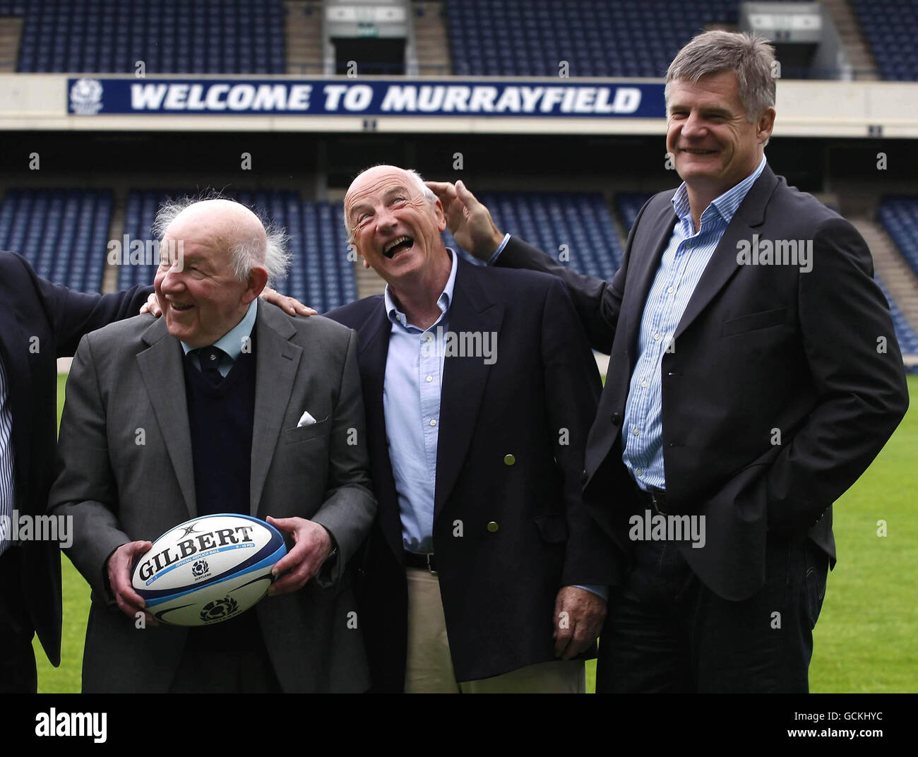 Scottish rugby stars (left to right) Norman Mair, Chris Rea and John ...