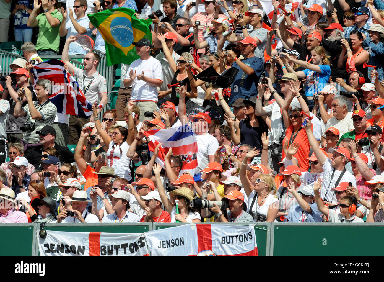 Fans observe racing in stands hi-res stock photography and images - Alamy