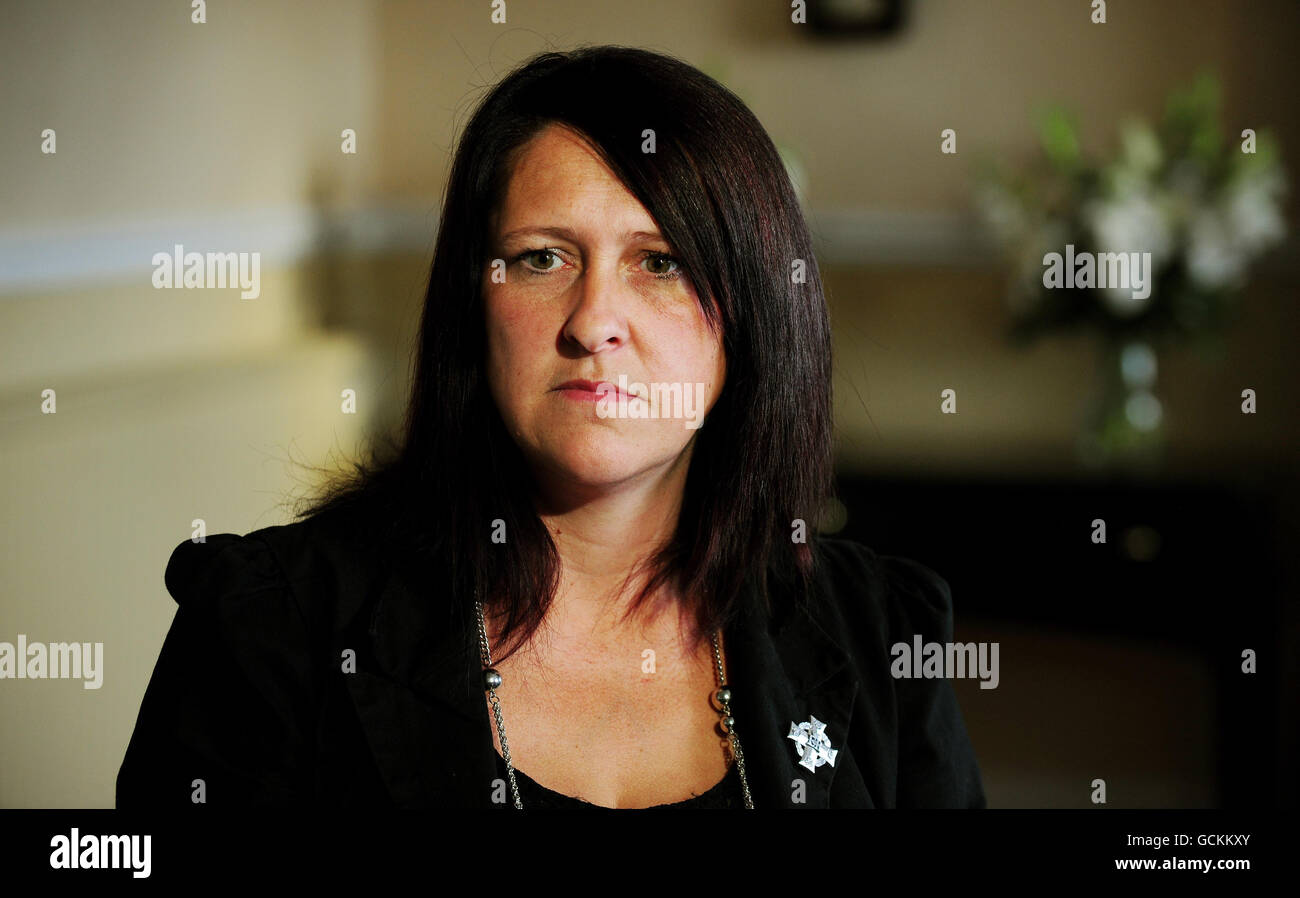 James Leverett's mother Sharon Leverett at her home in Rotherham Stock ...