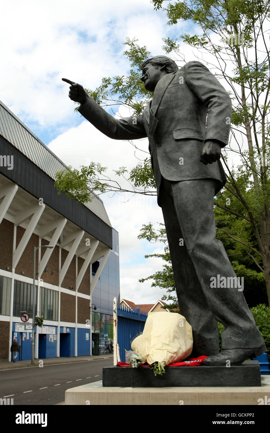 General view of the statue of Ipswich Town legend Sir Bobby Robson ...