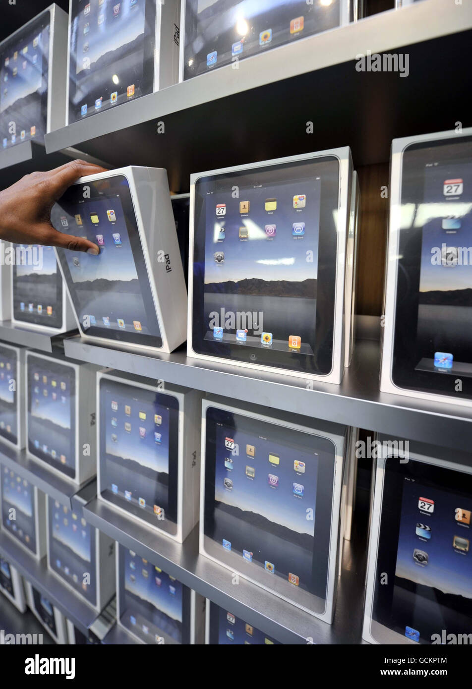 Shelves of Apple iPads at the company's new store in London's Covent ...