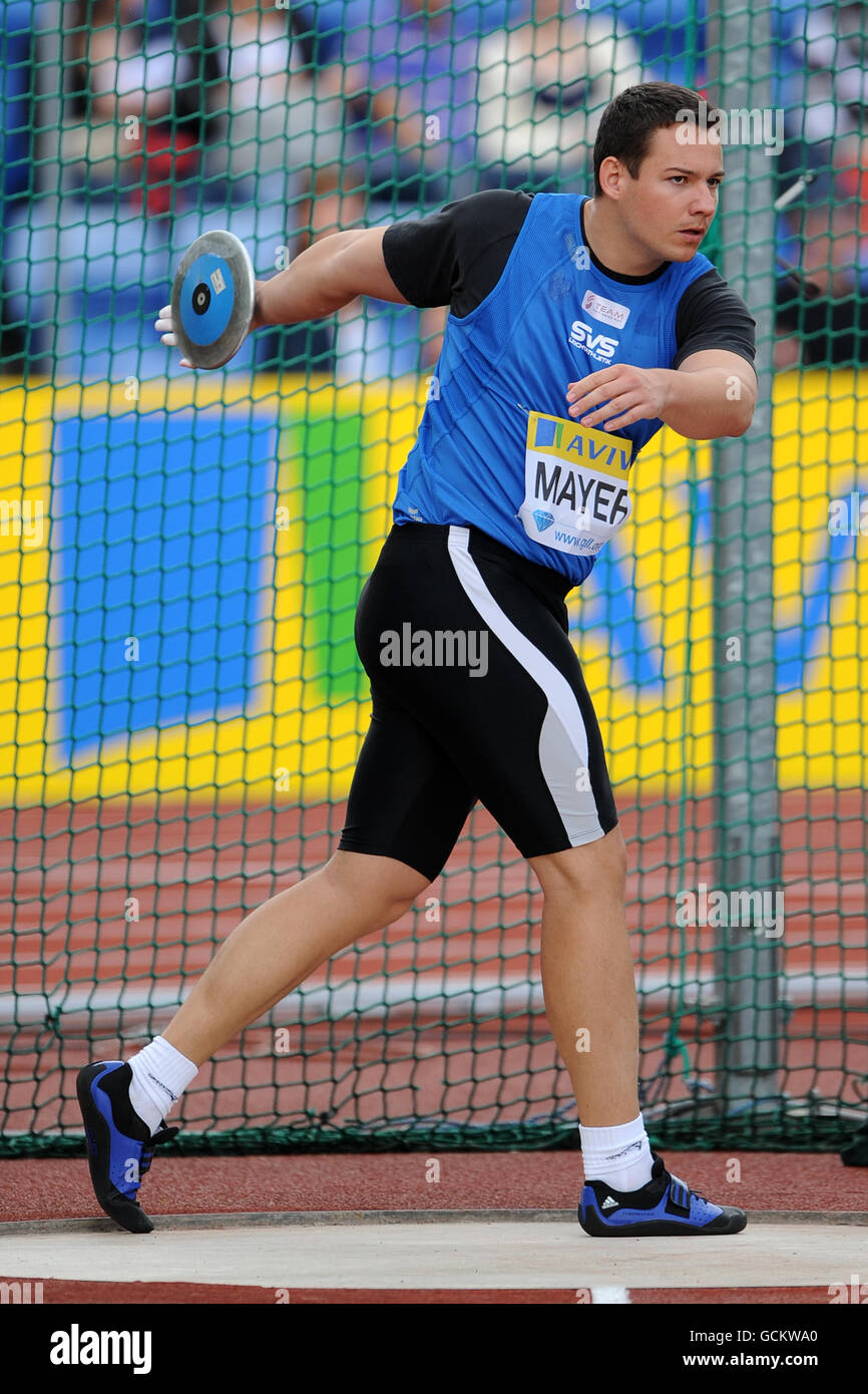 Austria's Gerhard Mayer during the men's Discus at the AVIVA London ...