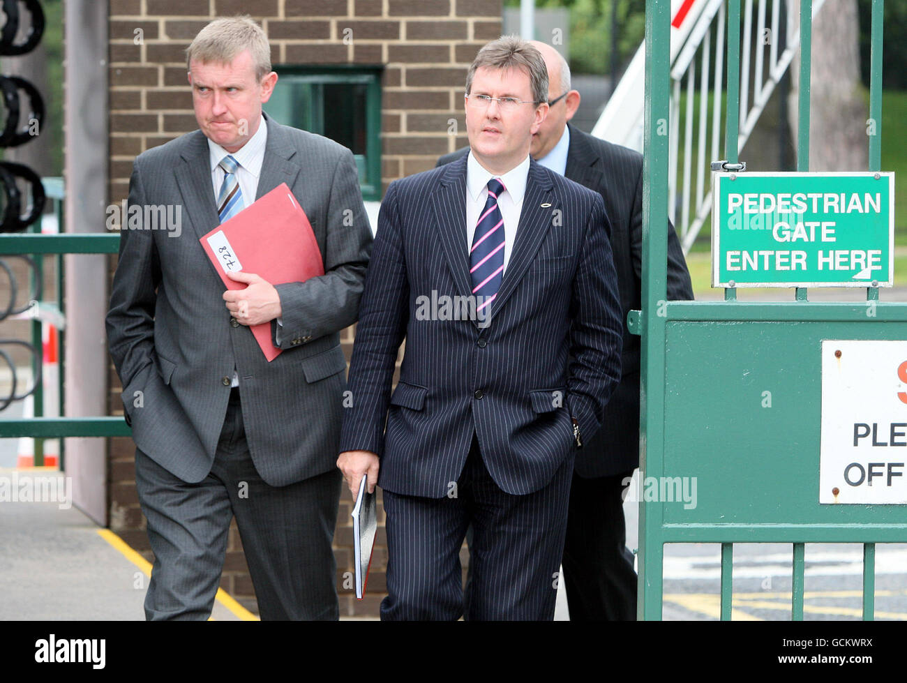 DUP Members Mervyn Storey (left) and Jeffrey Donaldson MP after their ...