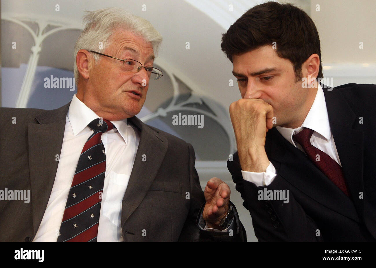 Retired British businessman Christopher Tappin talks to his spokesman ...