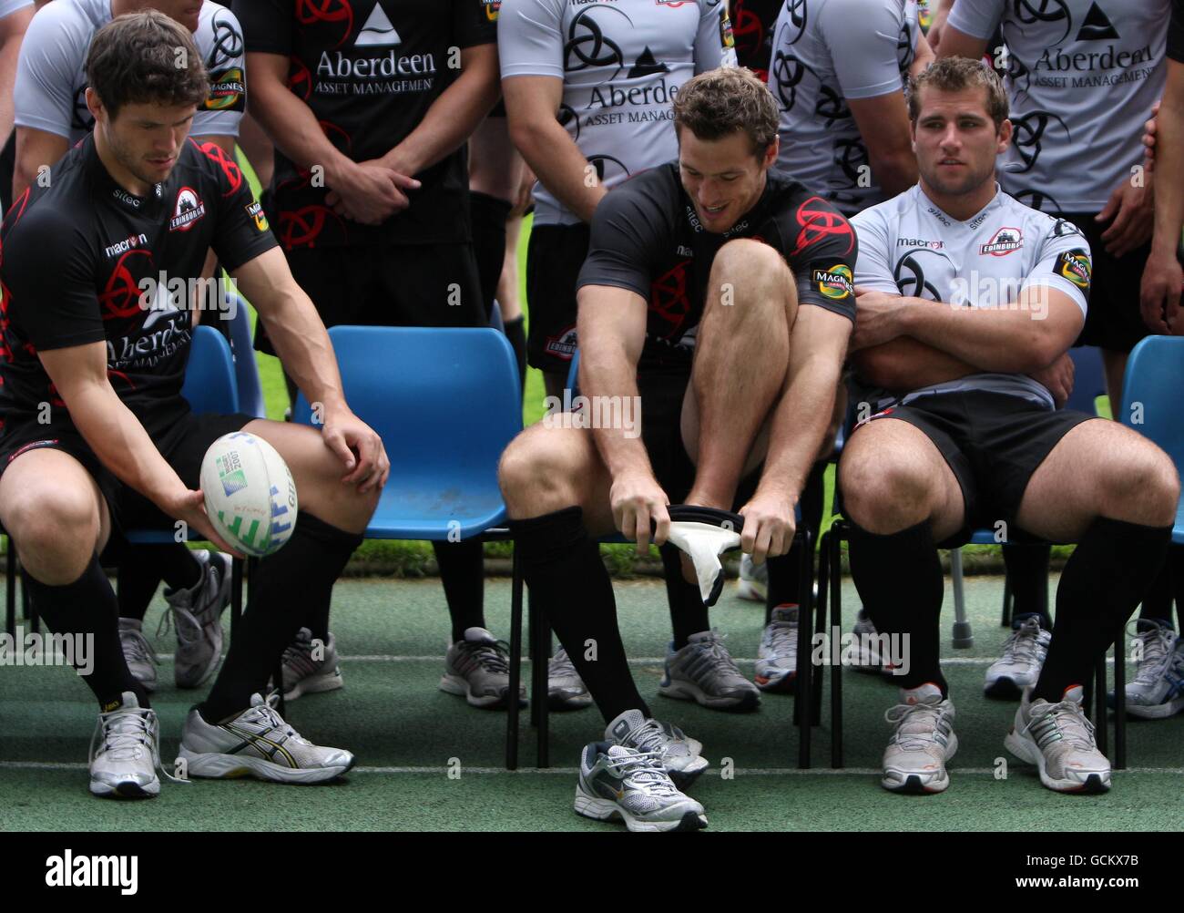 Alan macdonald tim visser edinburgh rugby team photocall murrayfield hi ...