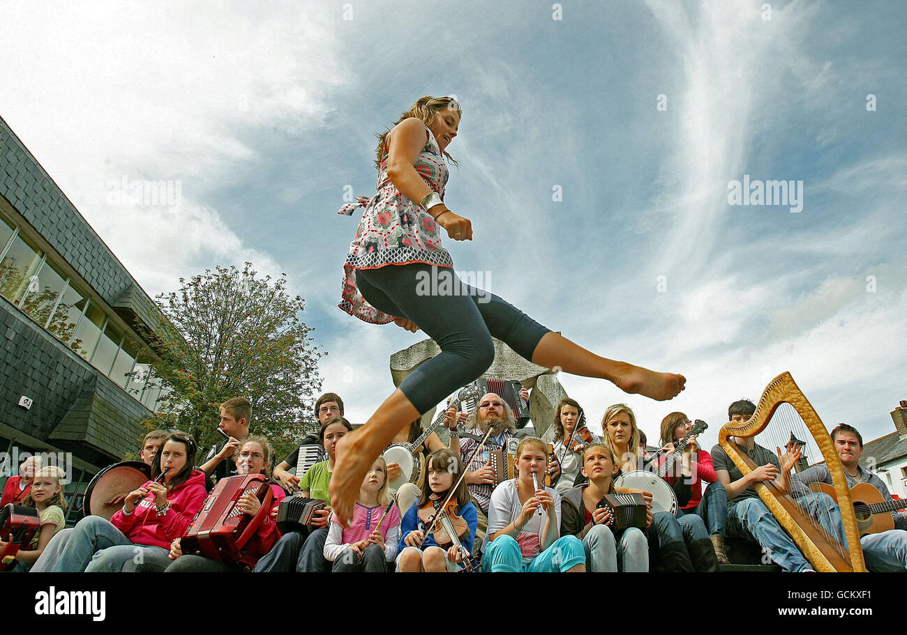 Irish Dancer Clare McDermot from Co.Cavan flies high dancing during the ...