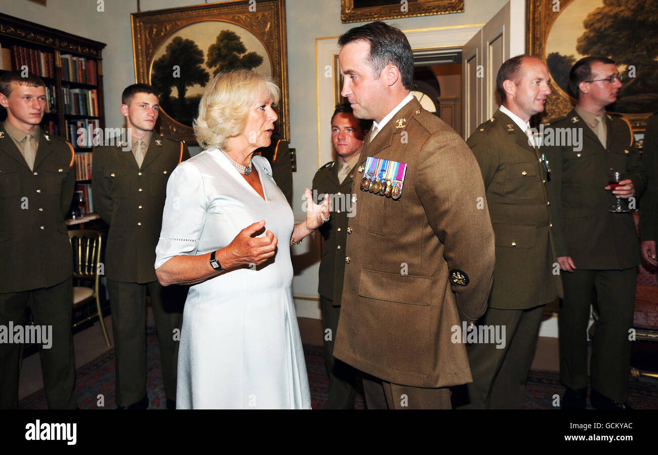 The duchess of cornwall speaks with rsm james rickett hi-res stock ...