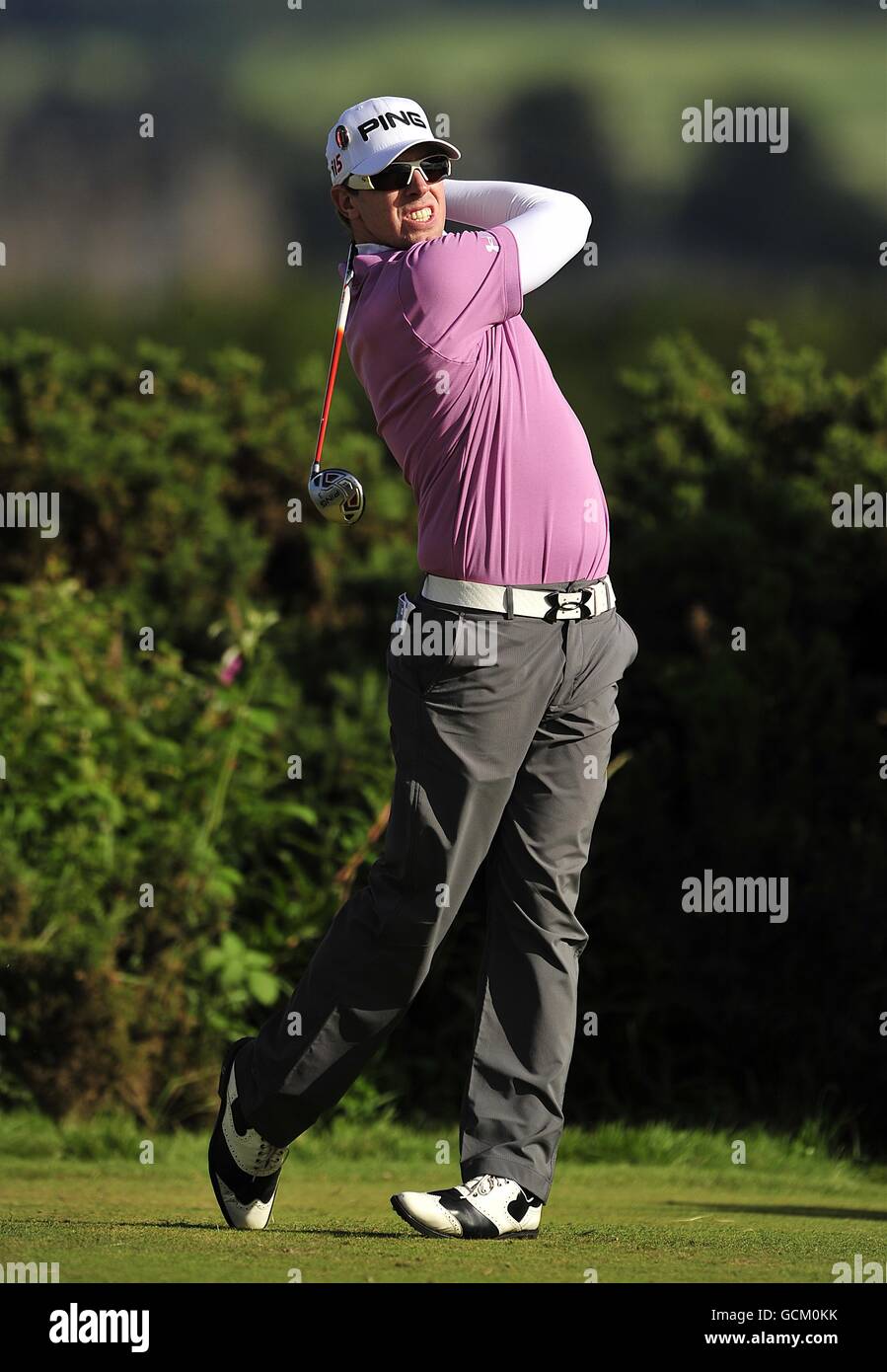 USA's Hunter Mahan in action during round two of The Open Championship ...