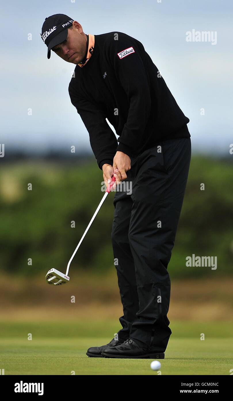 USA's Bill Haas in action during round two of The Open Championship ...