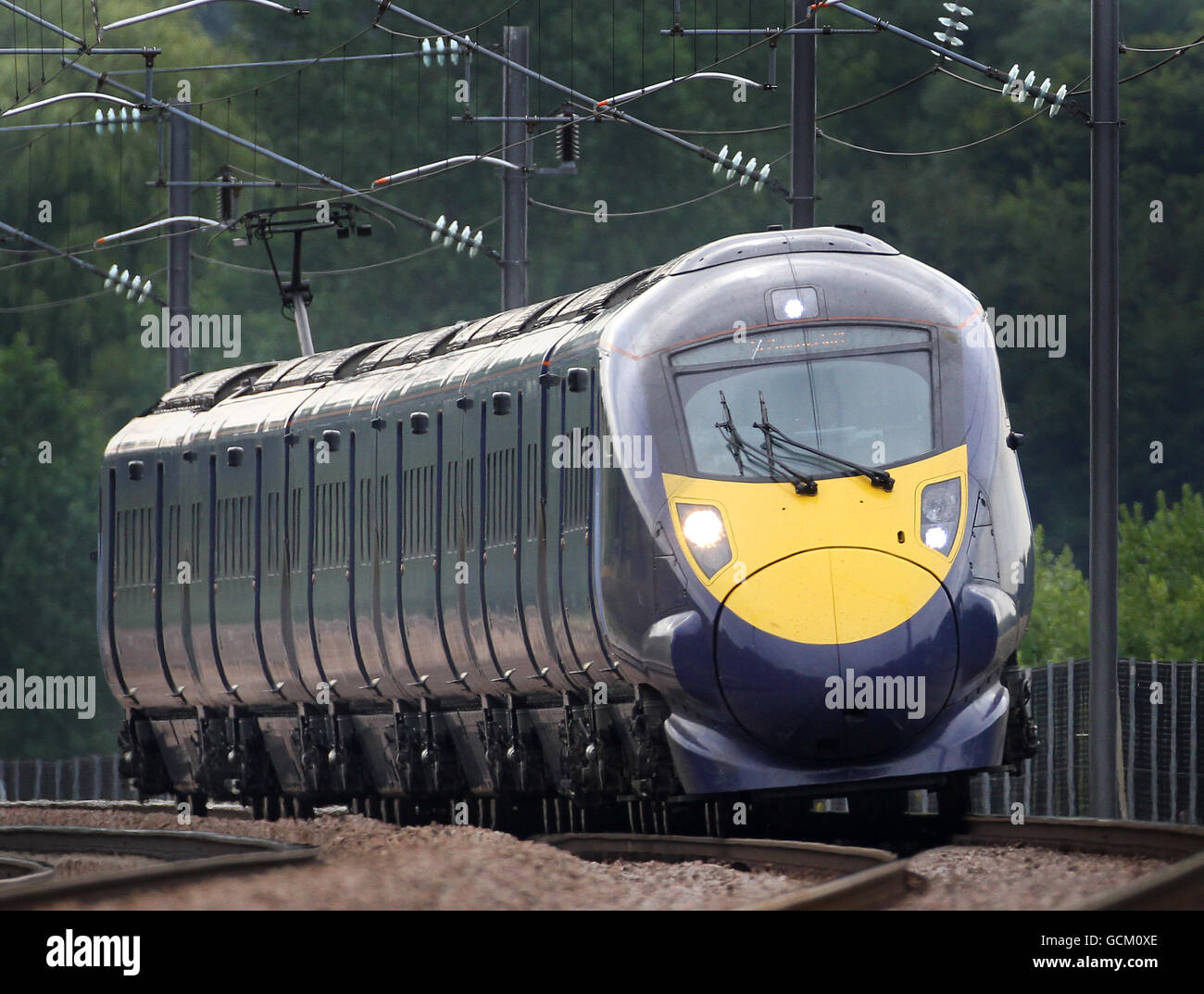 General view of a Hitachi Class 395 Javelin Train as it heads towards ...