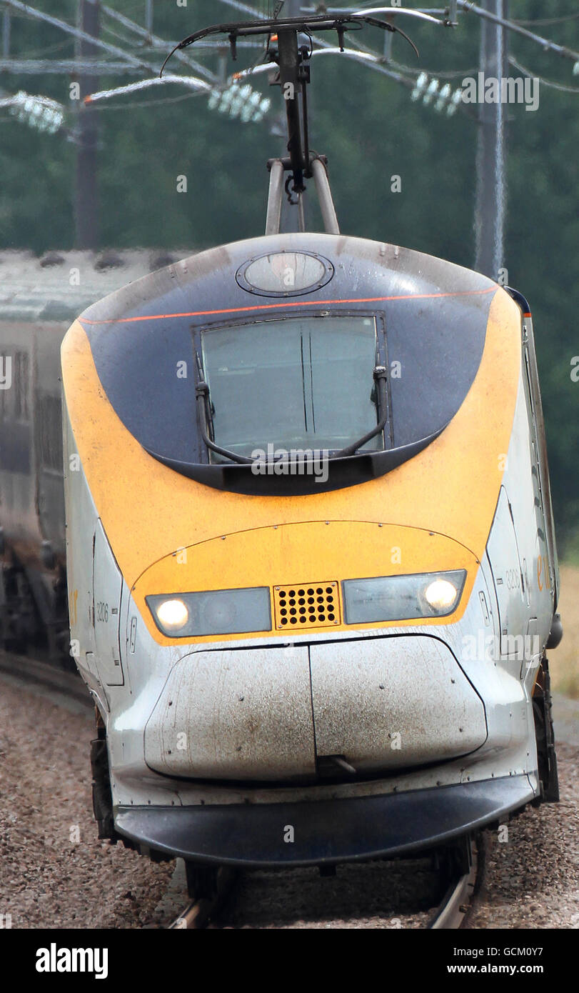 A general view of a Class 373 Eurostar Train as it heads towards London ...