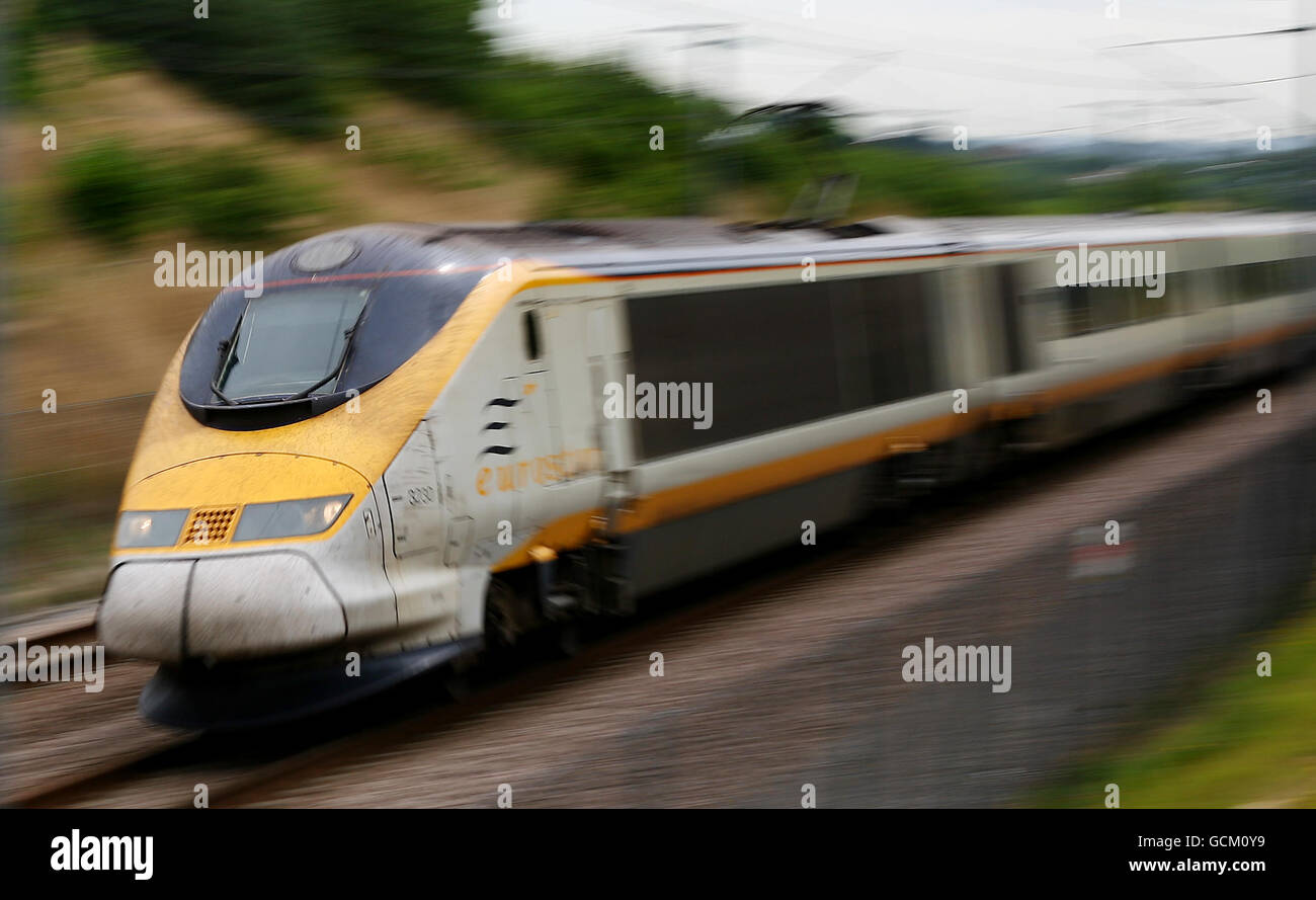 A general view of a Class 373 Eurostar Train as it heads towards London ...
