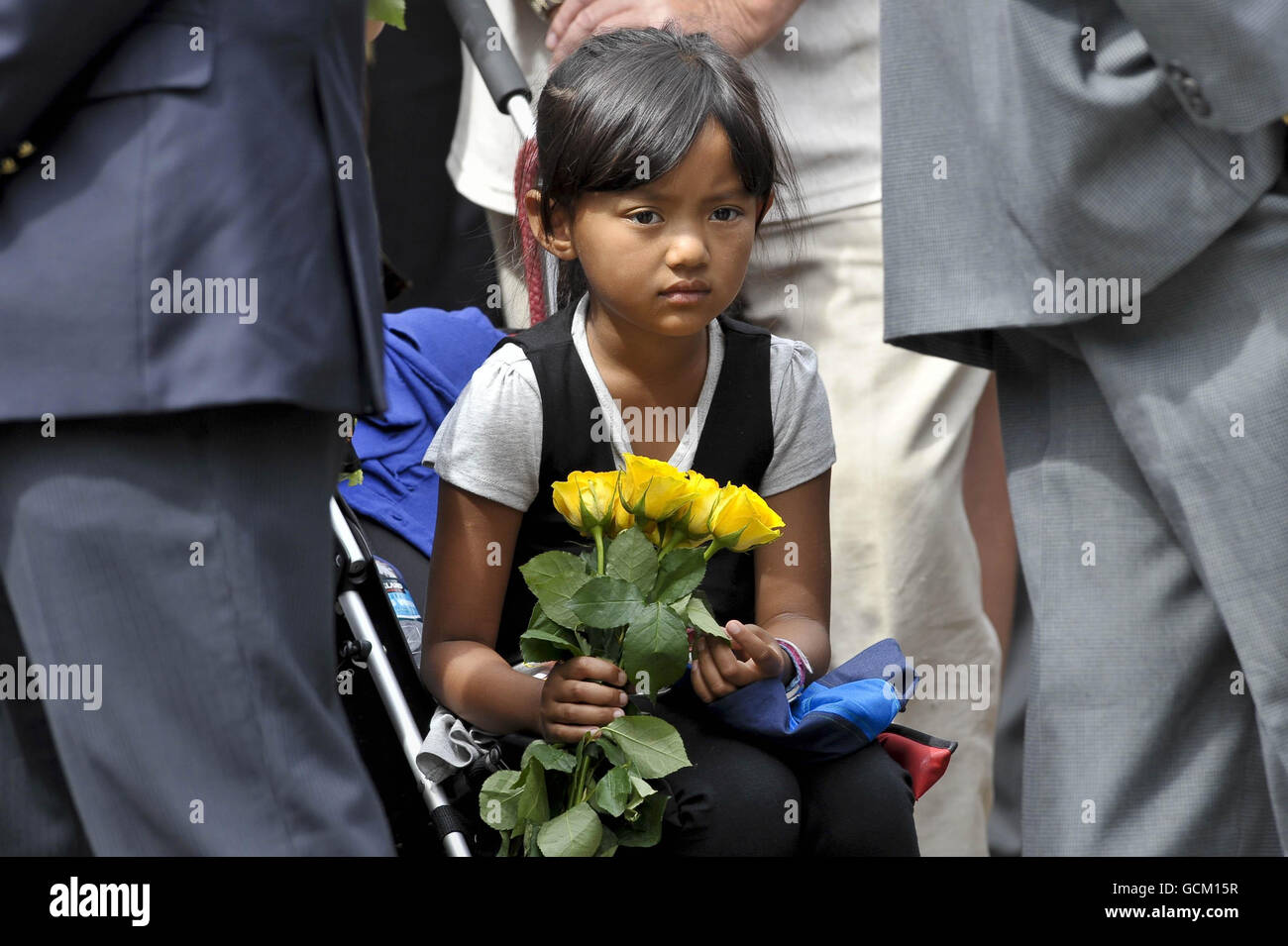 Eight year old Eva Pun, daughter of Corporal Arjun Pun, who served with ...