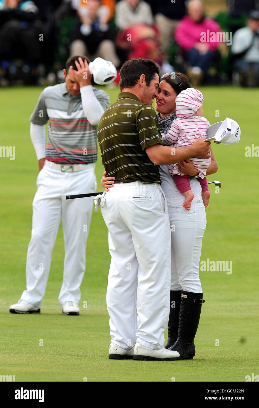 South Africa's Louis Oosthuizen is congratualted by his wife Nel Mare ... South Africa's Louis Oosthuizen is congratualted by his wife Nel Mare ...